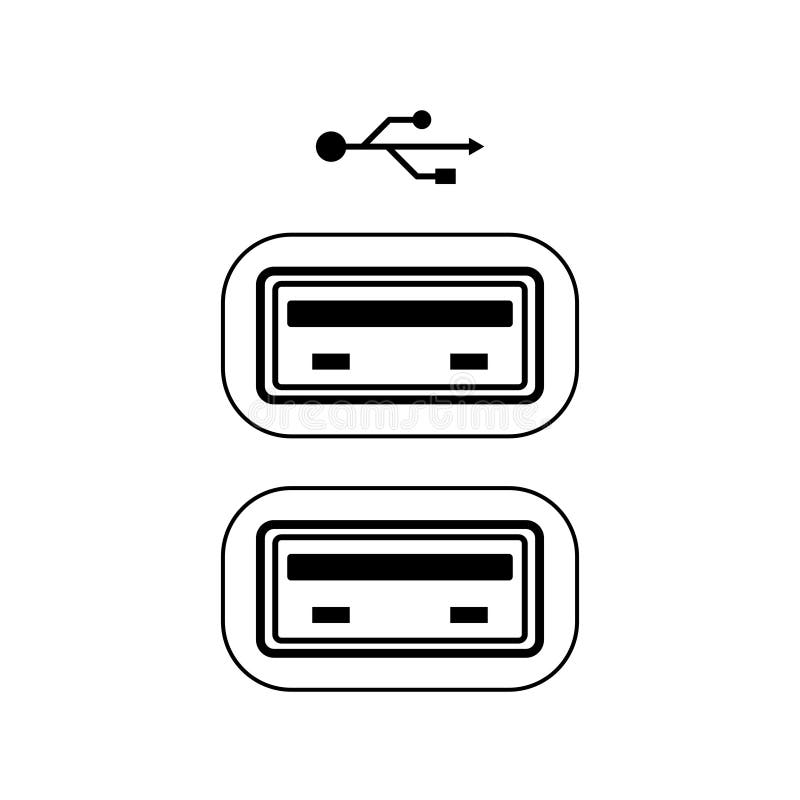Two usb port type a icon stock vector. Illustration of cable - 264258544