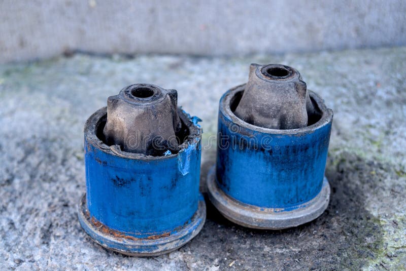 Two Used Silent Blocks from Car Rear Suspension Stock Image - Image of ...