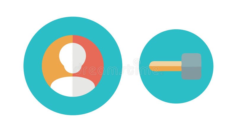 Two Users Connection Network Flat Design UI UX Icon, Vector Design ...