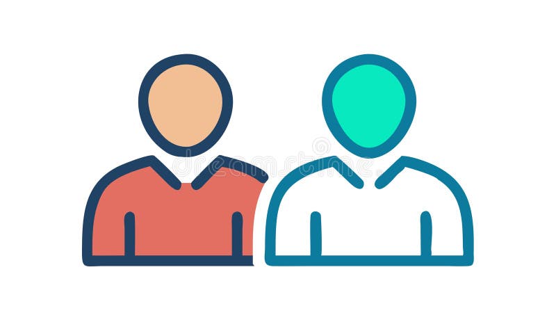 Two Users People Icon for Team Collaboration or Social Connection ...