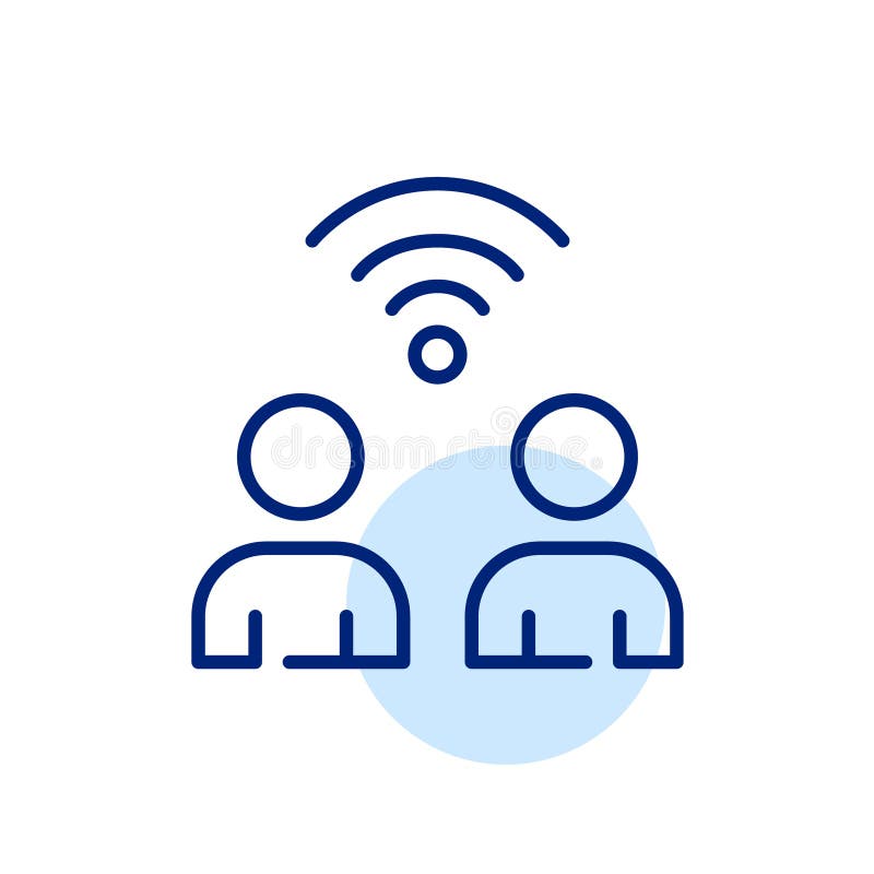 Two Users Using Wi-fi. Internet Connection Stock Vector - Illustration ...