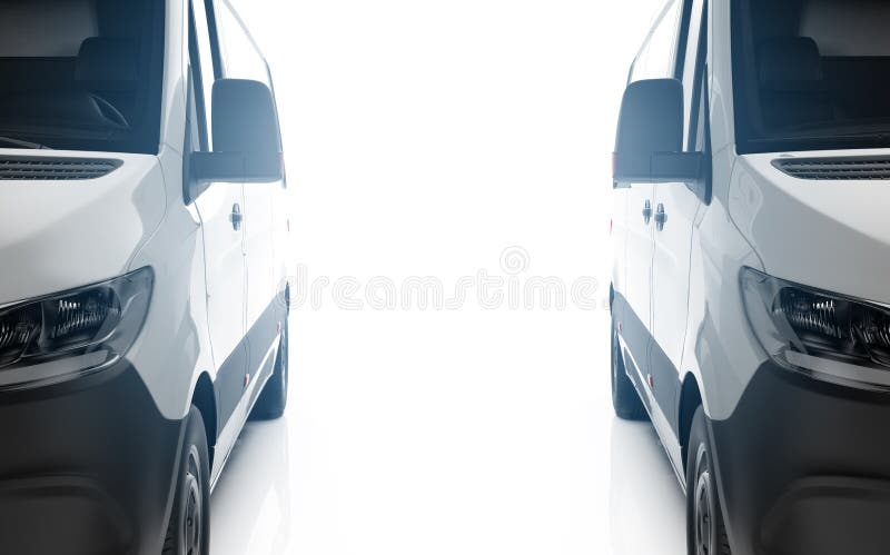Two Vans with White Copyspace Stock Illustration - Illustration of ...