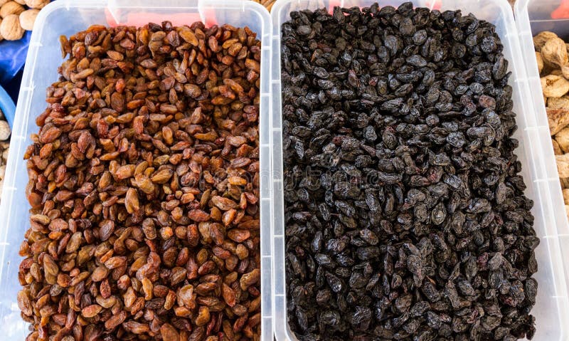 Two varieties of raisins stock image. Image of berries - 42364065