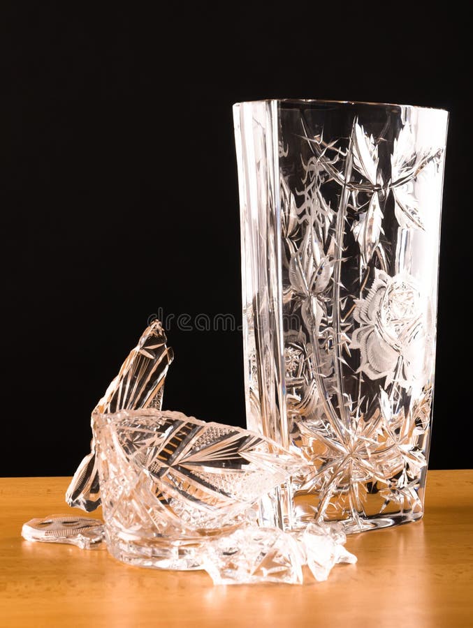 Two vases, one is broken stock photo. Image of destroyed - 24013600