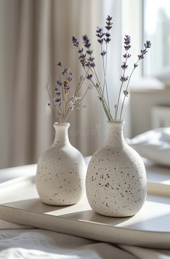 Two Vases on Table stock photo. Image of room, display - 315744346