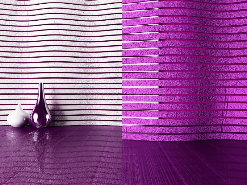 Two Vases on the Violet Floor Stock Illustration - Illustration of ...