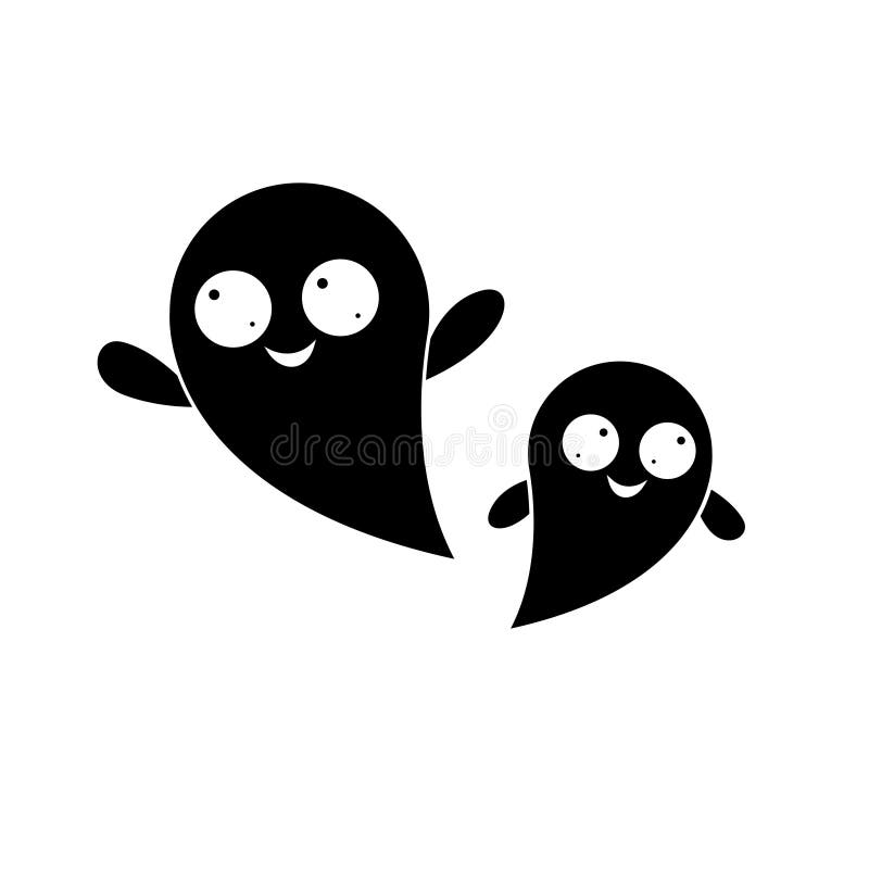 Two Vector Ghosts in Cartoon Style. Halloween Characters for Decoration ...
