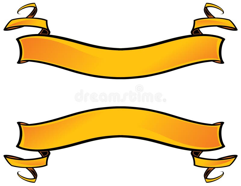 Two Vector Golden Heraldic Ribbons Royalty Free Stock Photo - Image ...
