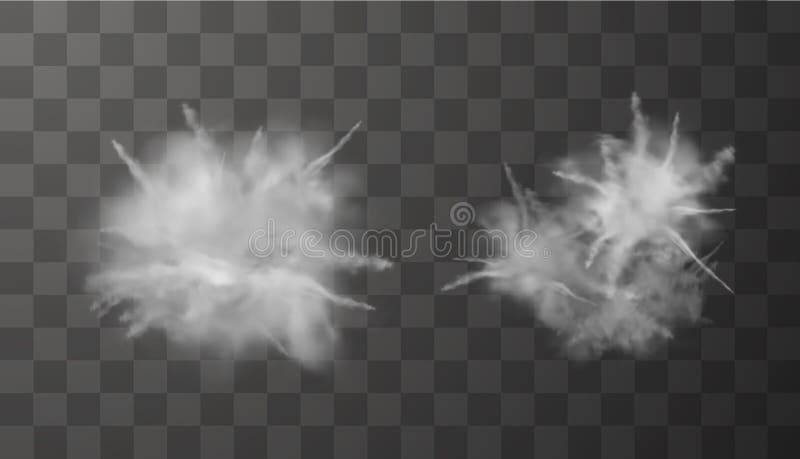Two Vector Illustrations of a White Explosion on a Transparent ...