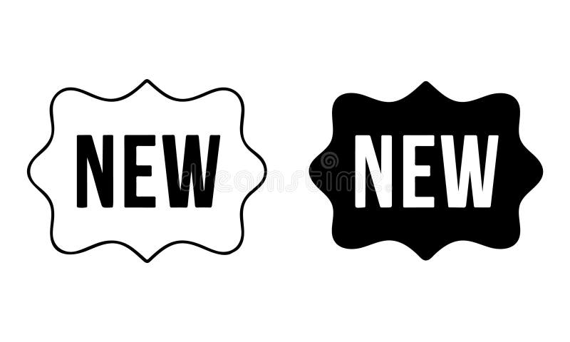 Two Vector "New" Signs, One Black and One White Stock Vector ...