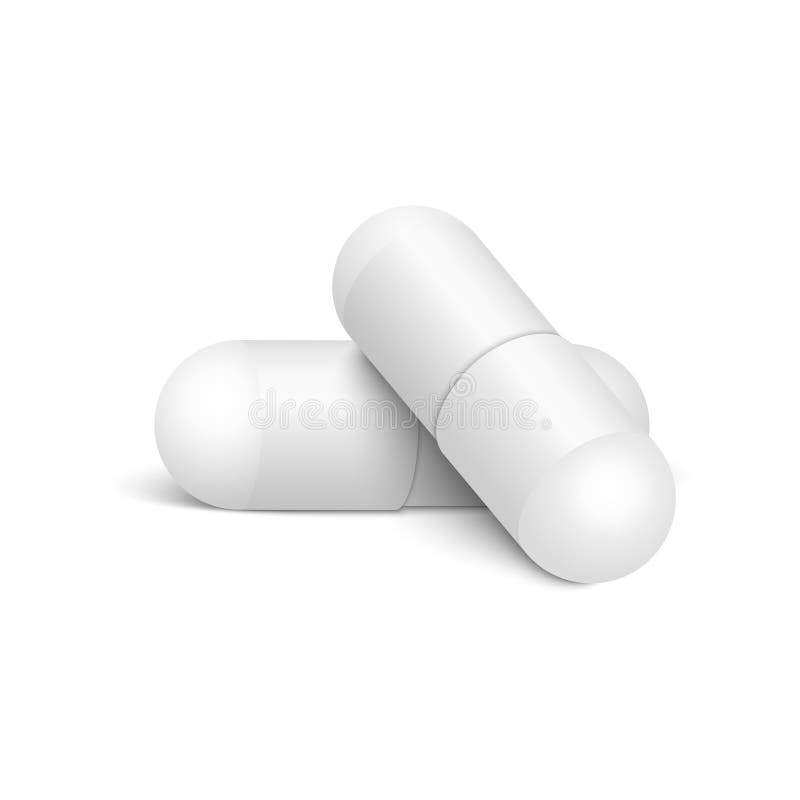 Two Vector Realistic Medical Pills Isolated on White Background. Stock ...