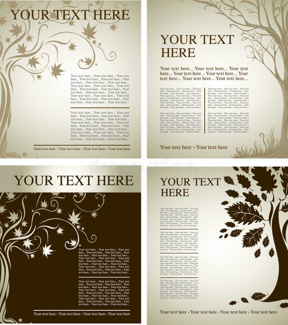Two Vector Samples of Design with Decorative Tree Stock Vector ...