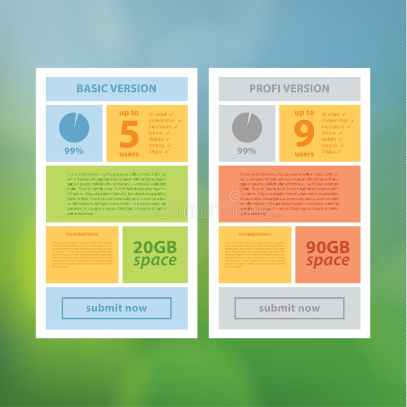 Two Vector Ui Template. Clean Modern Design Template with Space Stock ...