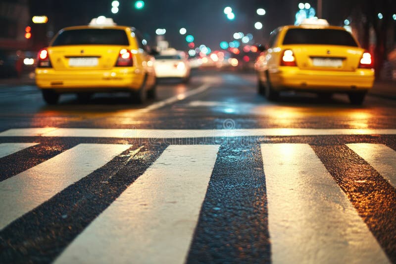 Two Vehicles Parked Along the Sidewalk on a Busy Street Stock Image ...