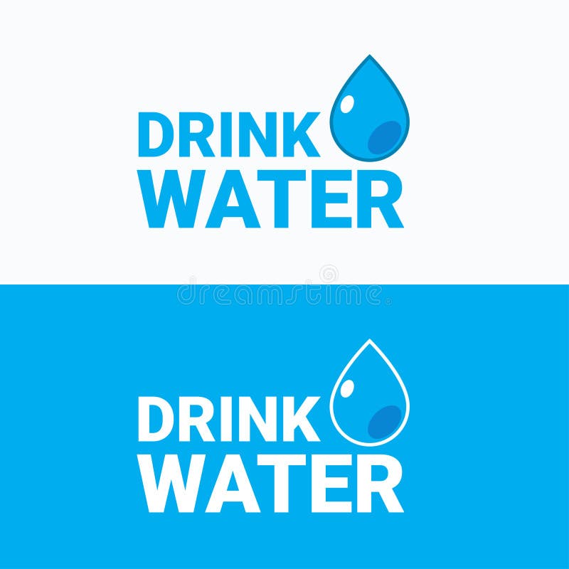 Two Version of Design about Drink Water. Isolated Vector Illustration ...