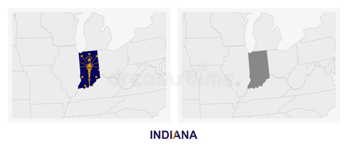 Highlighted Indiana Map Stock Illustrations – 237 Highlighted Indiana ...