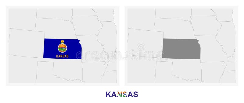 Kansas Red Highlighted in Map of the United States of America Stock ...