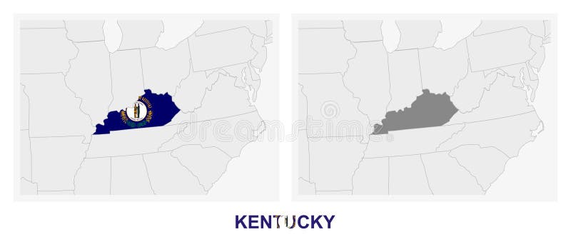 Kentucky Red Highlighted in Map of the United States of America Stock ...