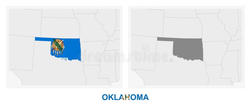 Oklahoma Red Highlighted in Map of the United States of America Stock ...