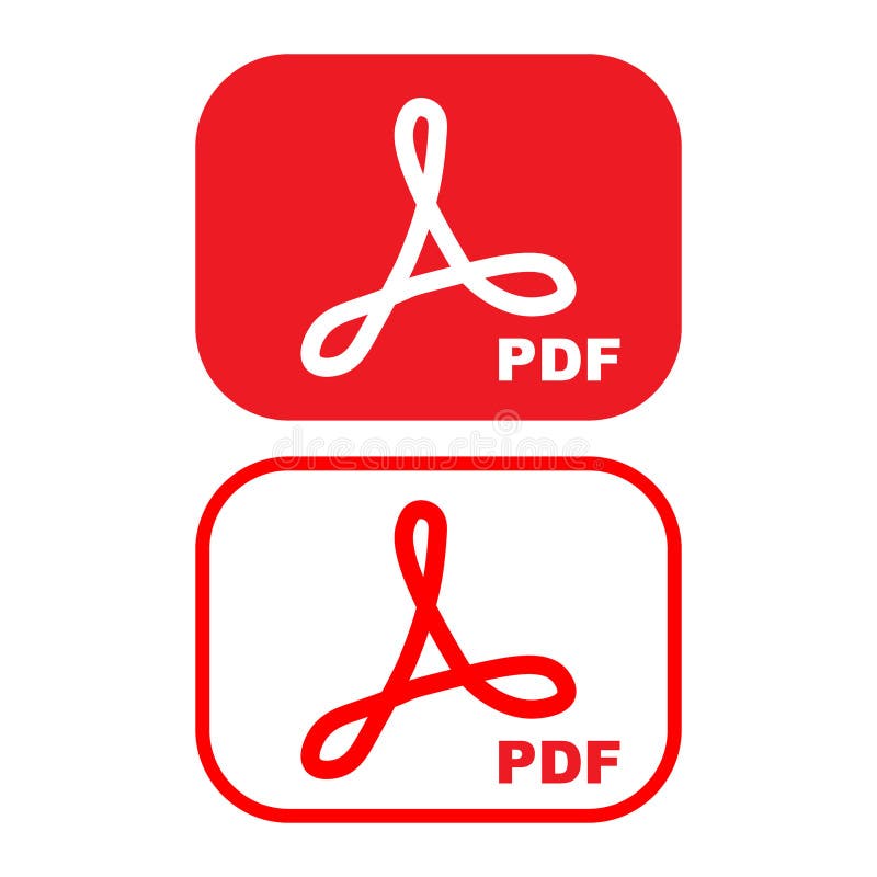Two Versions of the PDF File Icon in Red, Showcasing Different Border ...