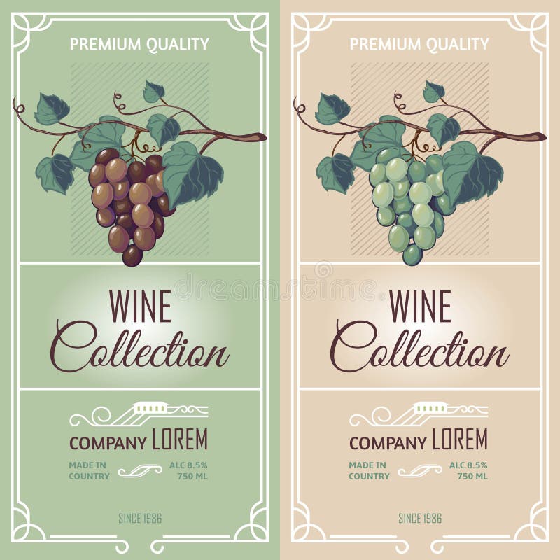 Two Vertical Banners with Wine Labels Stock Vector - Illustration of ...