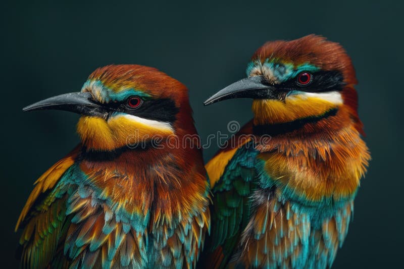Two Vibrant Birds Side by Side, Perfect for Nature Themes Stock Image ...
