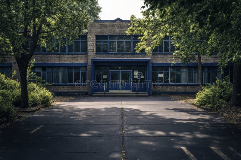 Two Vibrant Blue Balls are Resting on a Sidewalk in Front of a Large ...