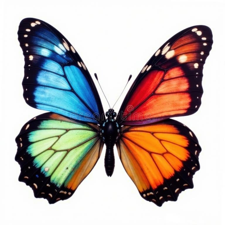 Two Vibrant Butterflies, Wings Spread Wide, Isolated , Pattern, Wings ...