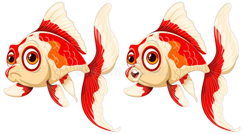 Two Goldfish Swimming Side by Side Stock Vector - Illustration of ...