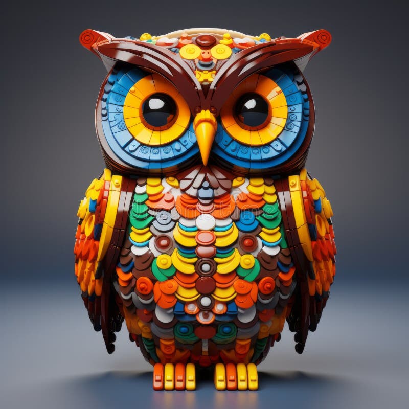 Colorful Lego Owl: Realistic, Detailed, and Surrealistic Rendering ...