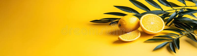 Two Vibrant Oranges on Sunny Yellow Background, Burst of Citrus Color ...