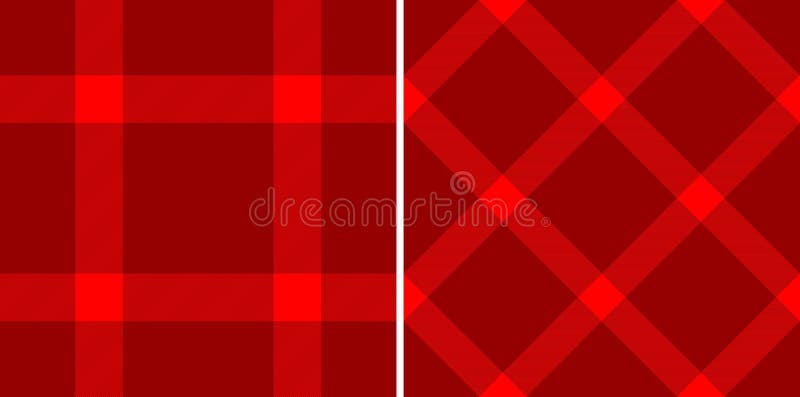 Two Vibrant Red Plaid Patterns, One Classic and One Diagonal, Offer ...