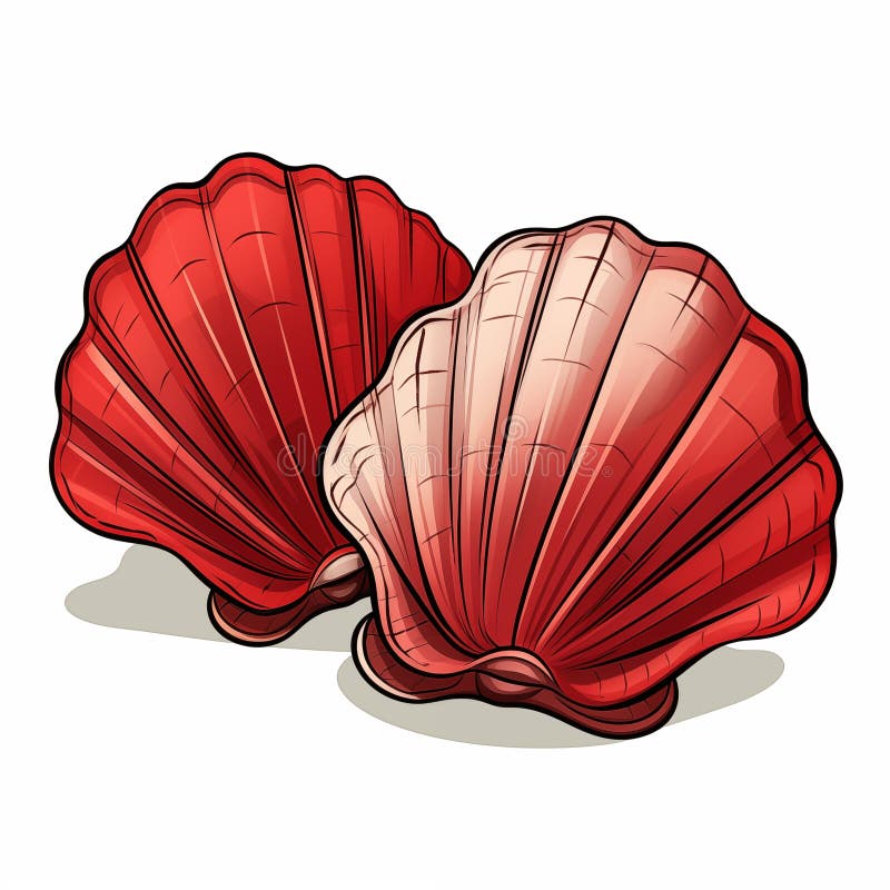 Two Vibrant Red Shells Resting on a Sandy Surface, Capturing the ...