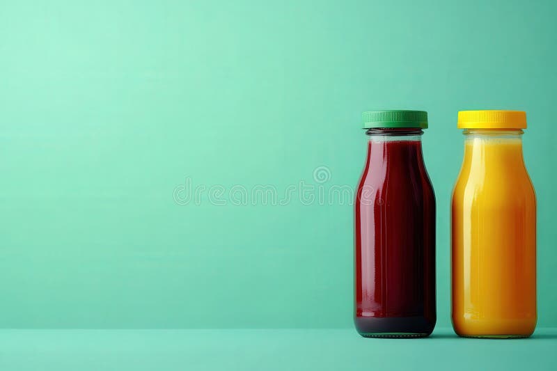 Colorful Smoothie Bottles Displayed on a Clean Solid Background Ready ...