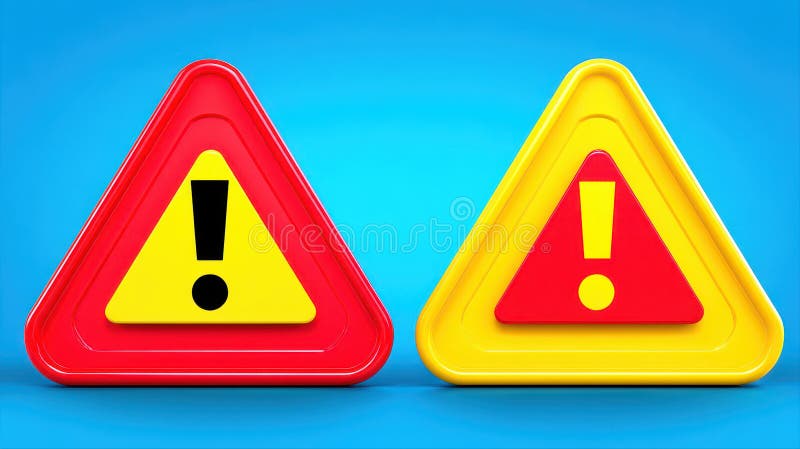Yellow Triangle Warning Sign Exclamation Mark 3d Design Stock Photos ...
