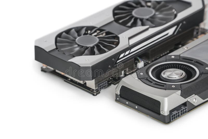 Video Graphics Card with Powerful GPU Isolated on White Background ...