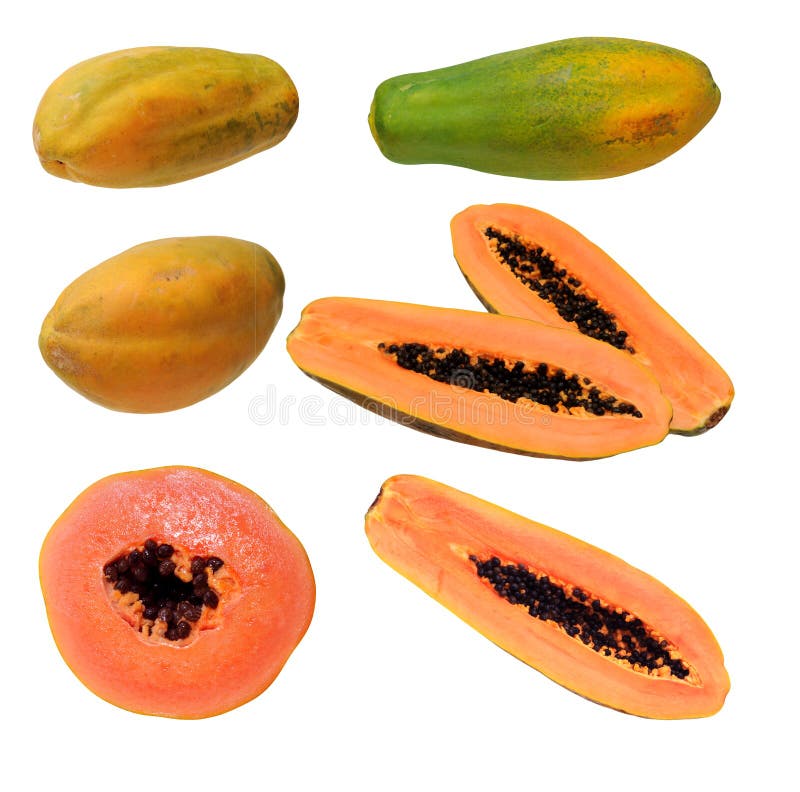 Two views of papaya stock image. Image of tasty, healthy - 28910419