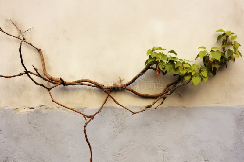 Two Vines Intertwined on a Wall Stock Illustration - Illustration of ...