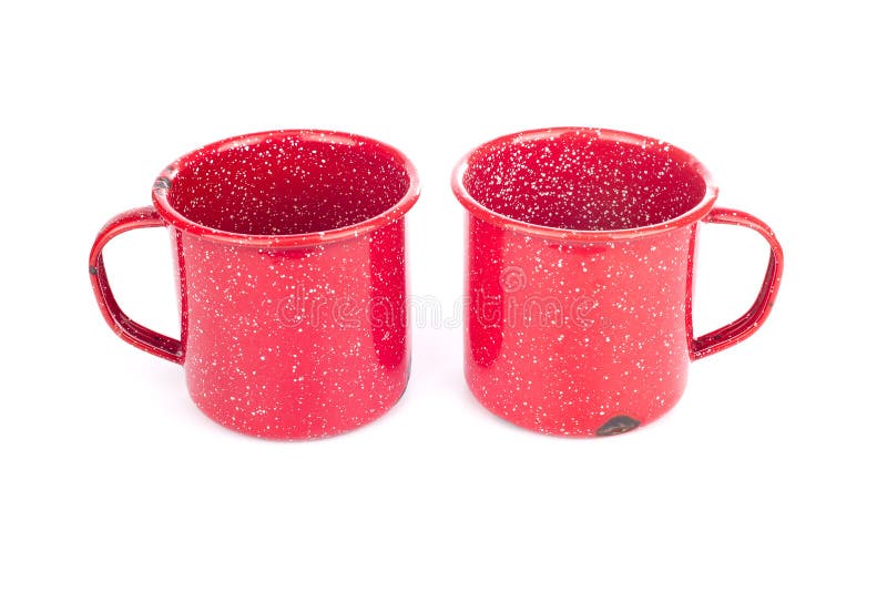 Two vintage red metal cups stock image. Image of metal - 19298913