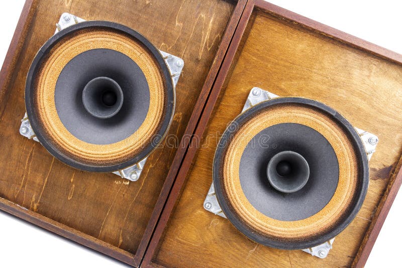 Two Vintage Speakers with Full Range Drivers Stock Photo - Image of ...