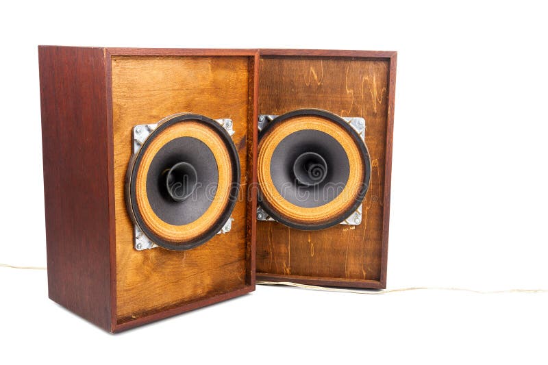Two Vintage Speakers with Full Range Drivers Stock Photo - Image of ...