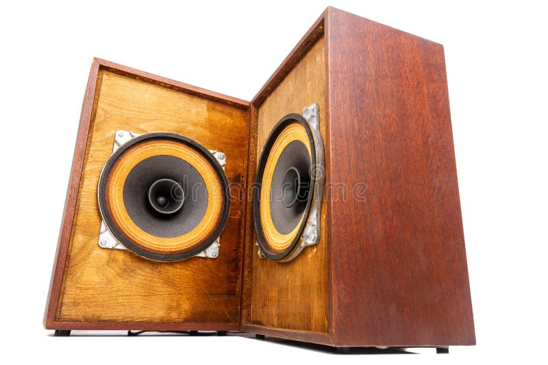 Two Vintage Speakers with Full Range Drivers Stock Photo - Image of ...