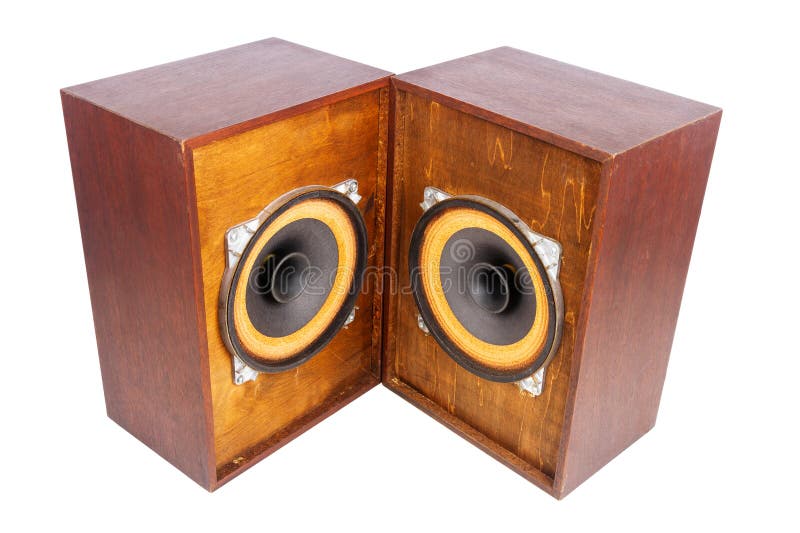 Two Vintage Speakers with Full Range Drivers Stock Photo - Image of ...