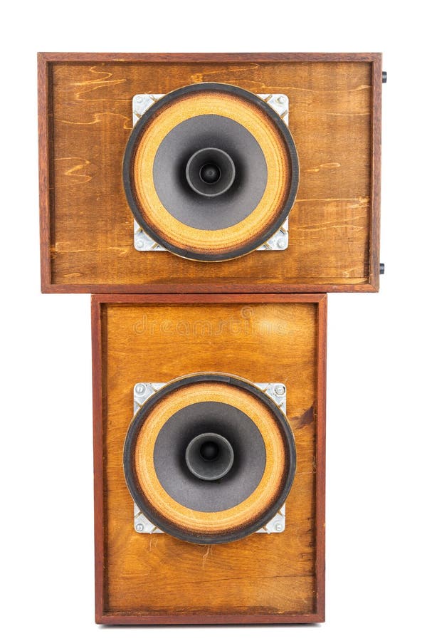 Two Vintage Speakers with Full Range Drivers Stock Photo - Image of ...
