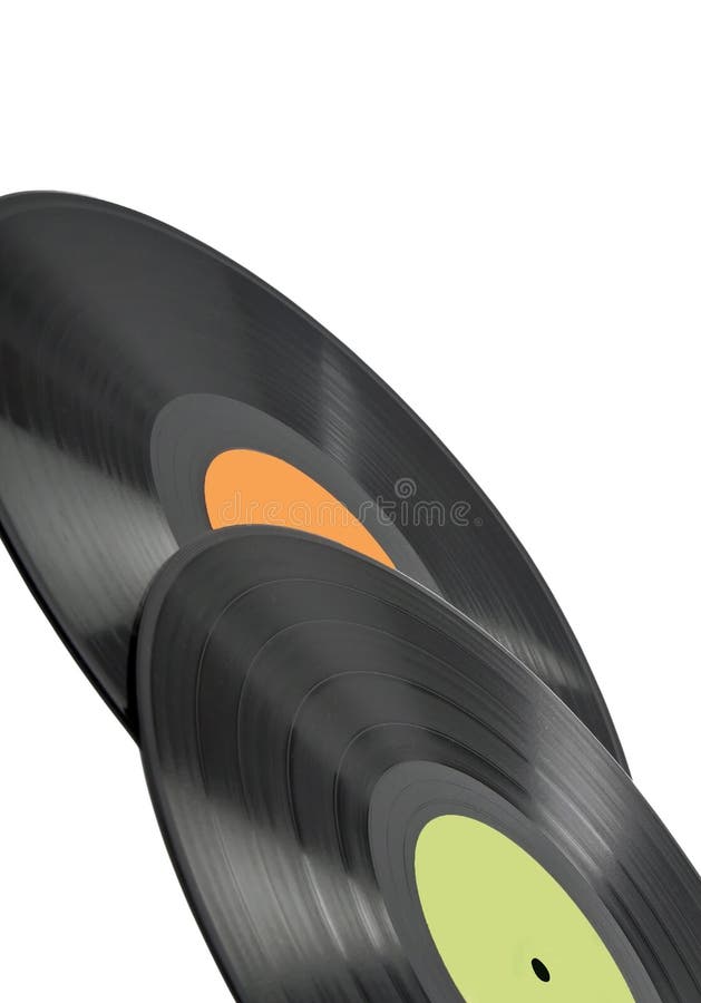 Two Colorful Vinyl Records Isolated White Background Stock Photos ...