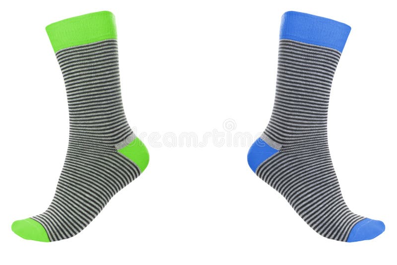 Two Volumetric Socks with Different Lines Isolated on White Background ...