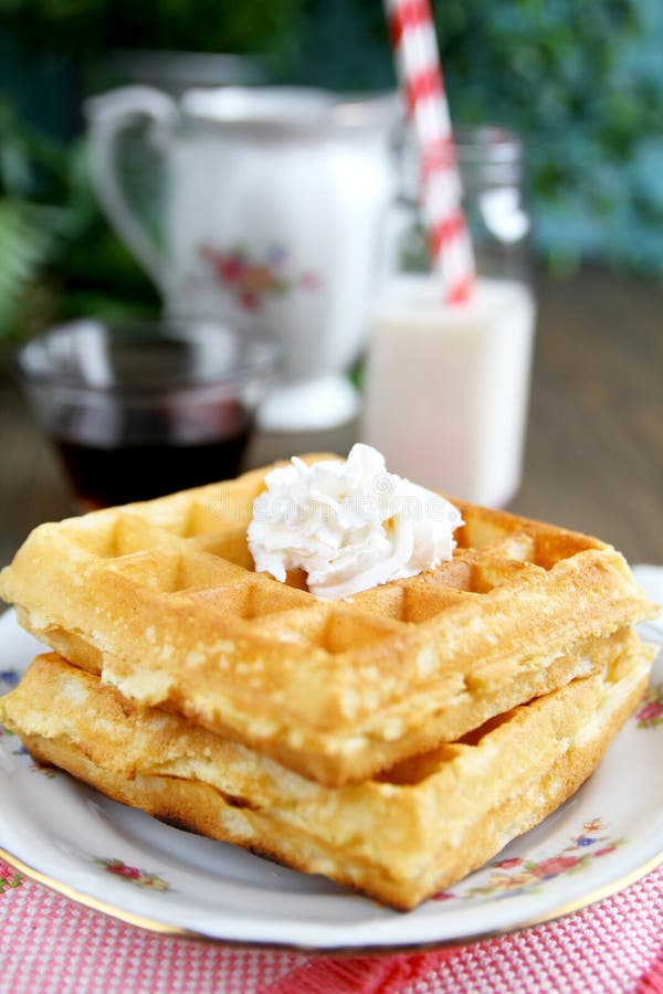 Waffles with butter stock photo. Image of flavor, confectionery - 30050894