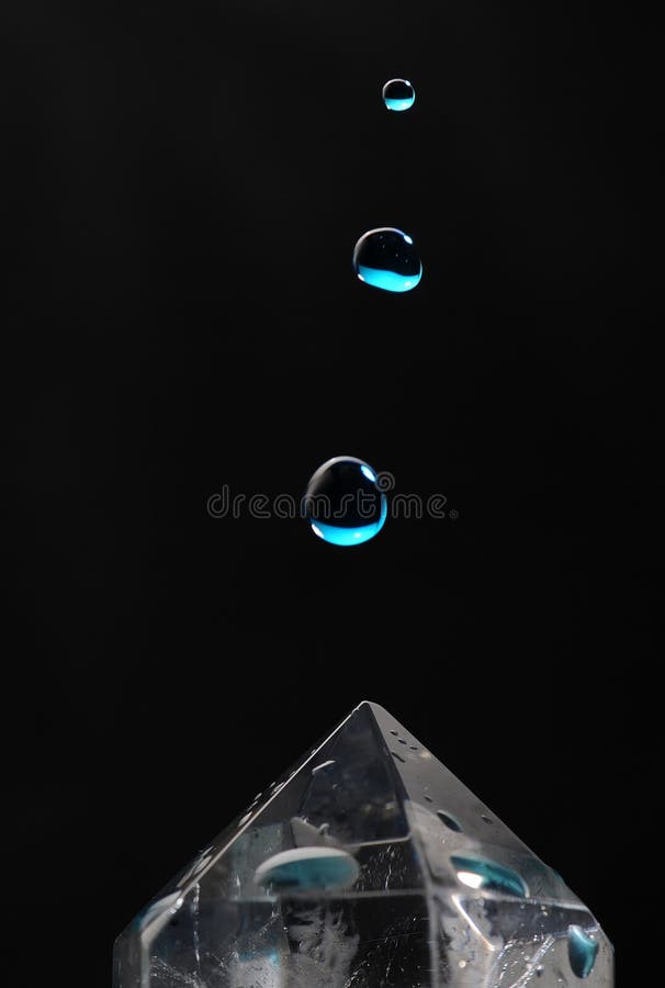 Two Water Drop & Crystal Stock Photo - Image of macro, collide: 15540220