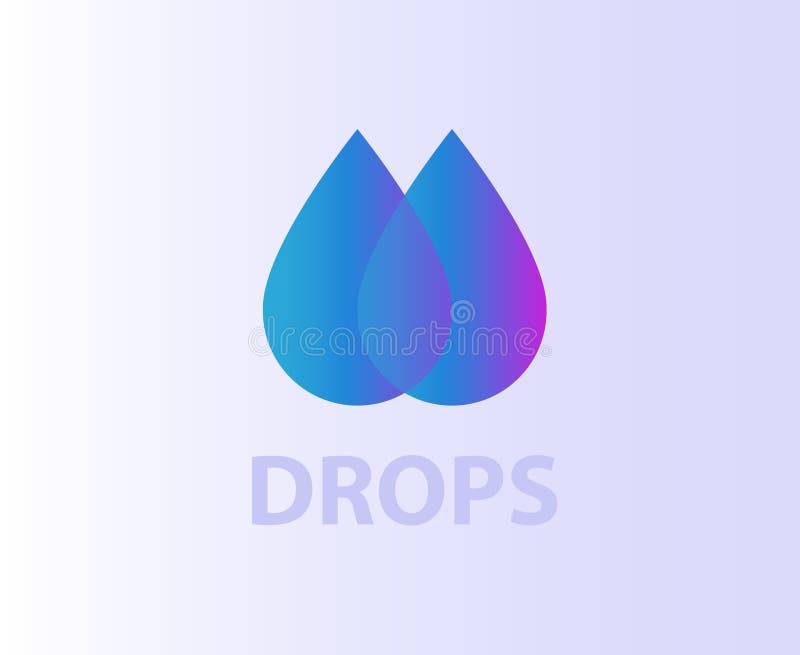 Two Water Drops Design Element Logo Icon Stock Vector - Illustration of ...