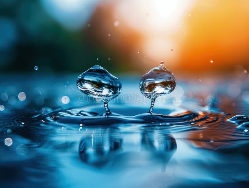 Two Water Drops Merging a Symbol of Connection, Intimacy, and the ...